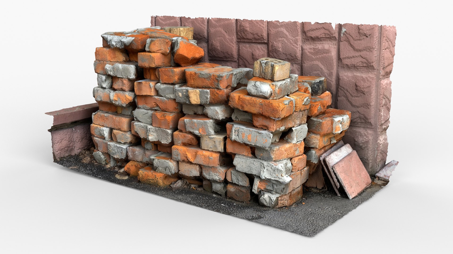 3D Photorealistic 3D Scan Of Old Brick Stack - TurboSquid 2394928