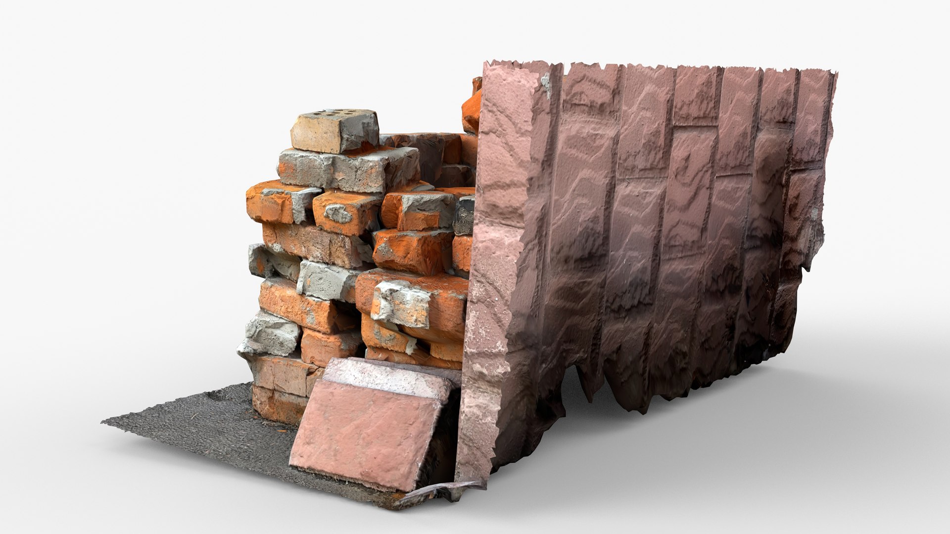 3D Photorealistic 3D Scan Of Old Brick Stack - TurboSquid 2394928