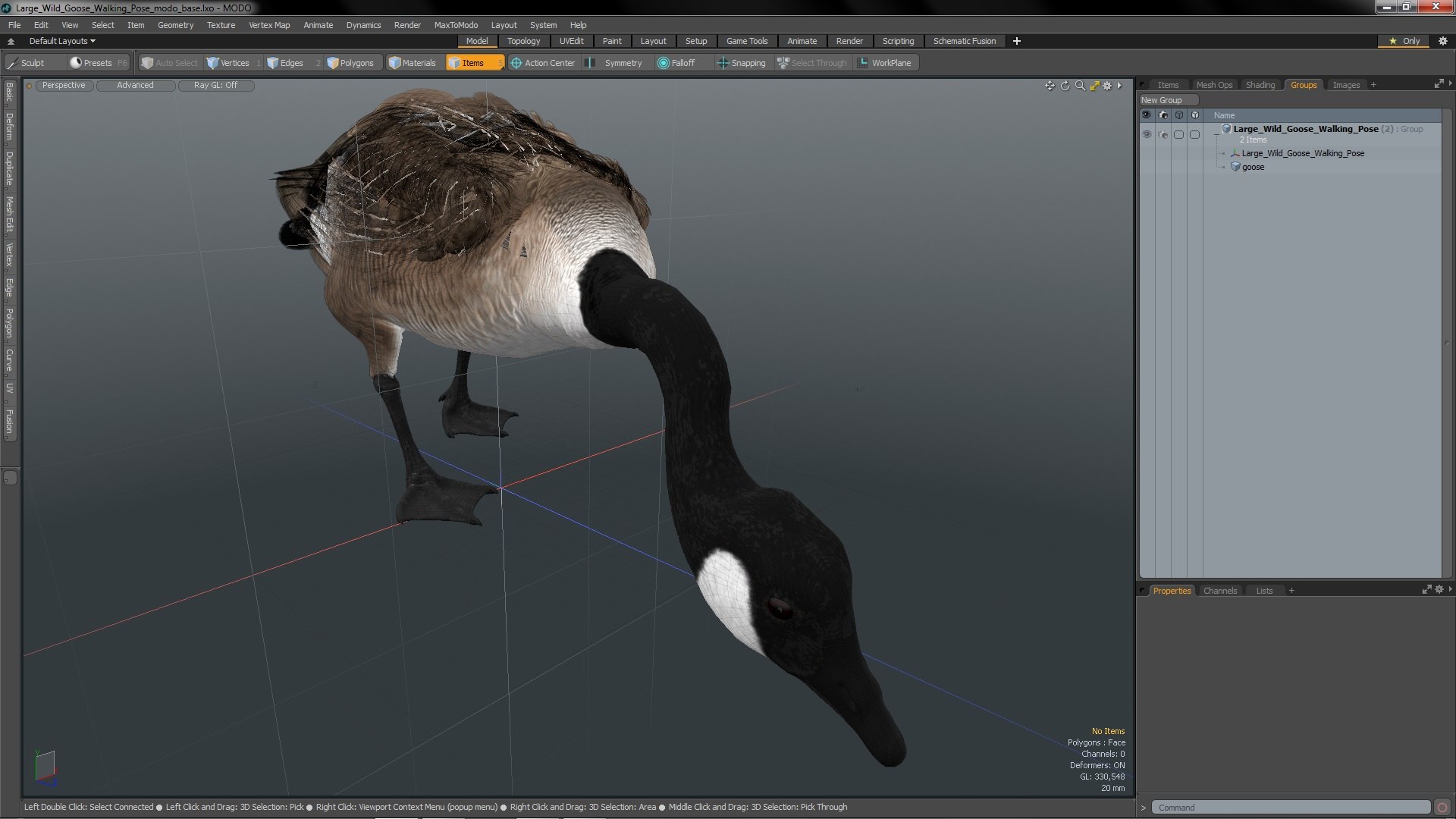 3D Large Wild Goose Walking Pose - TurboSquid 2112229