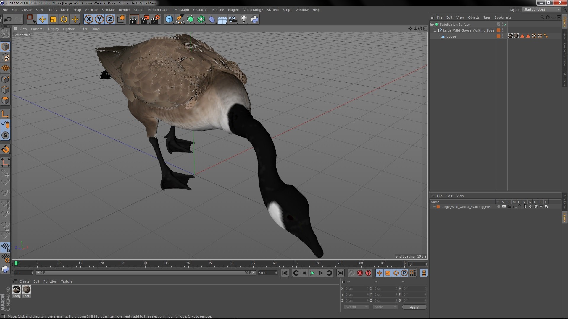 3D Large Wild Goose Walking Pose - TurboSquid 2112229