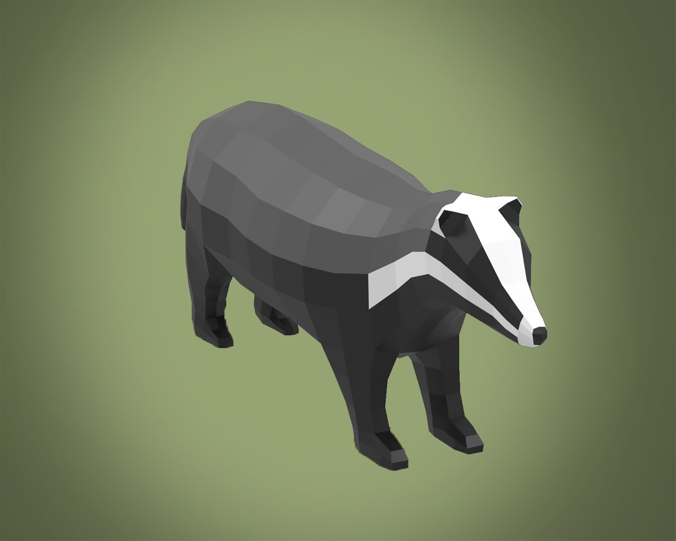 Stylized Lowpoly BADGER 3D - TurboSquid 2121657