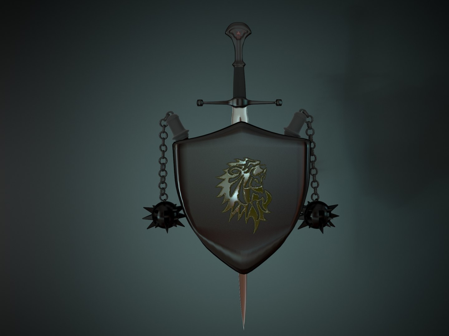 Sword Shield Mace Model - TurboSquid 1182795