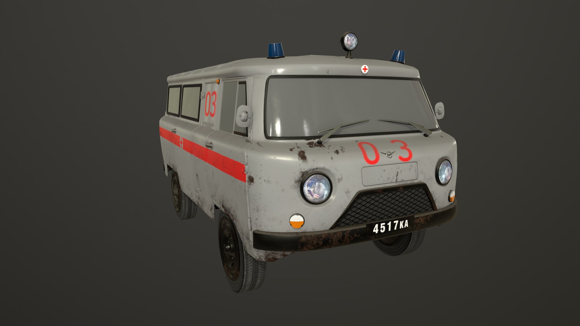 3D Old UAZ 452 2206 Ambulance - TurboSquid 1778721