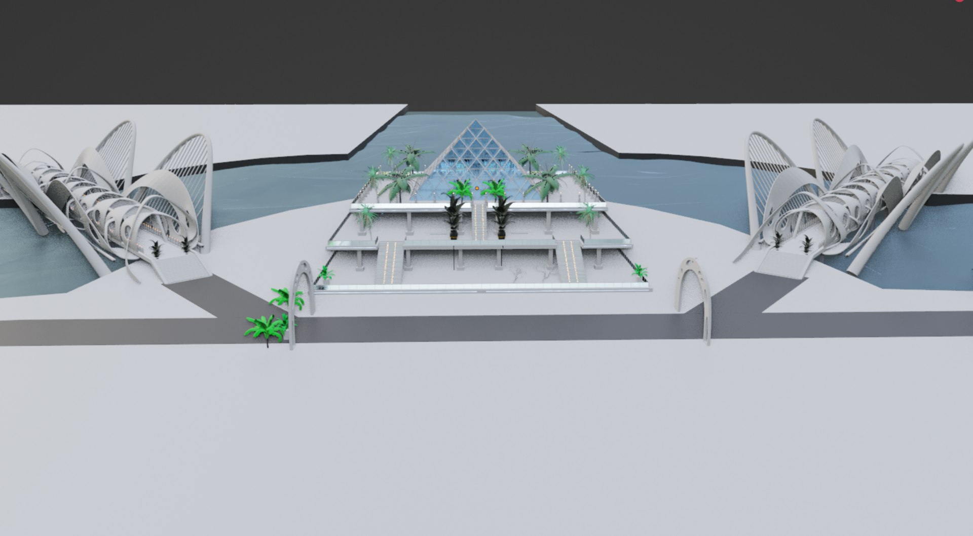 Organic Bridge And Pyramid Concept 3D Model - TurboSquid 1927130