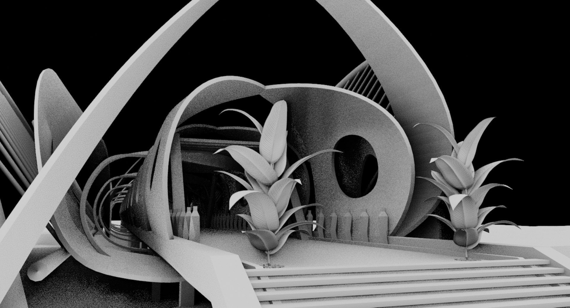 Organic Bridge And Pyramid Concept 3D Model - TurboSquid 1927130