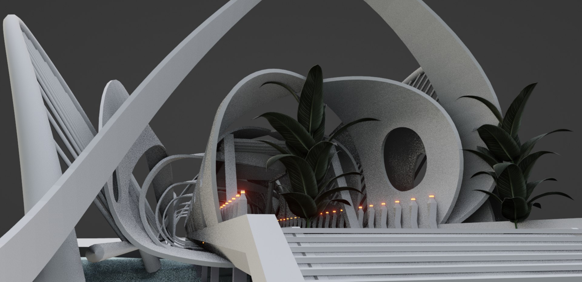 Organic Bridge And Pyramid Concept 3D Model - TurboSquid 1927130
