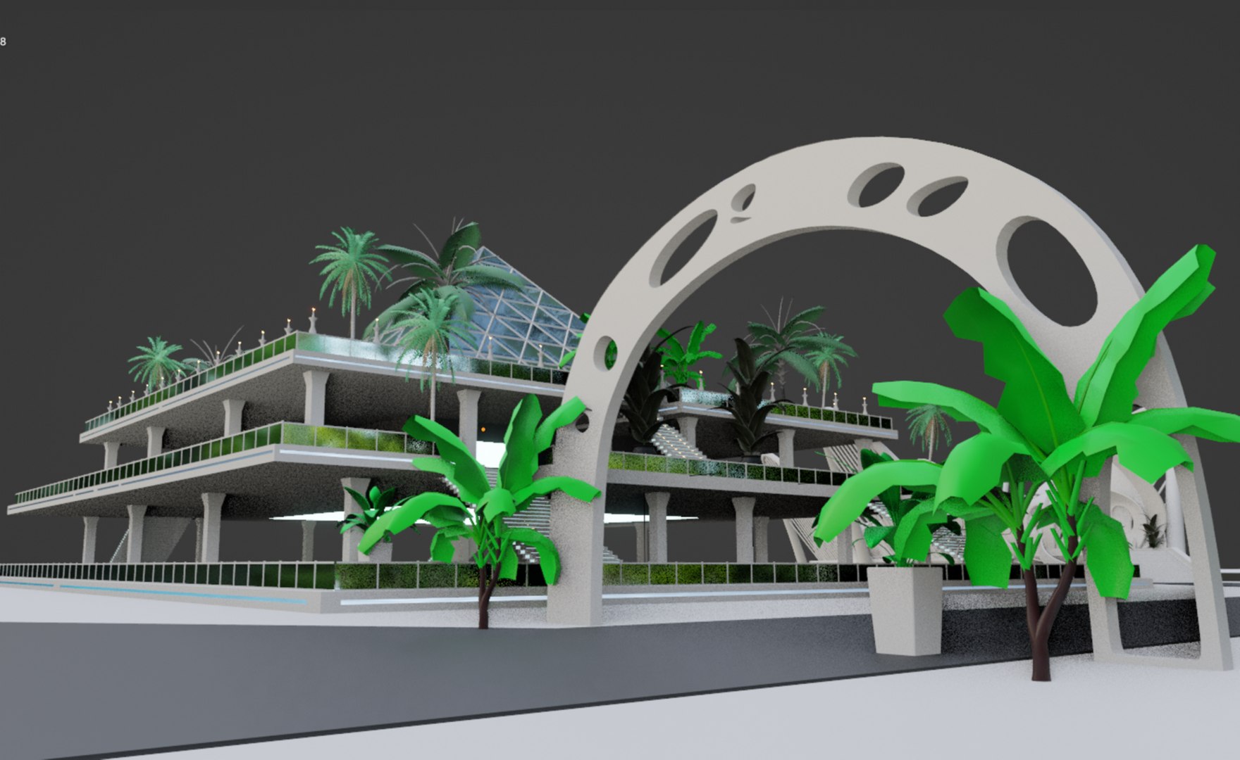 Organic Bridge And Pyramid Concept 3D Model - TurboSquid 1927130