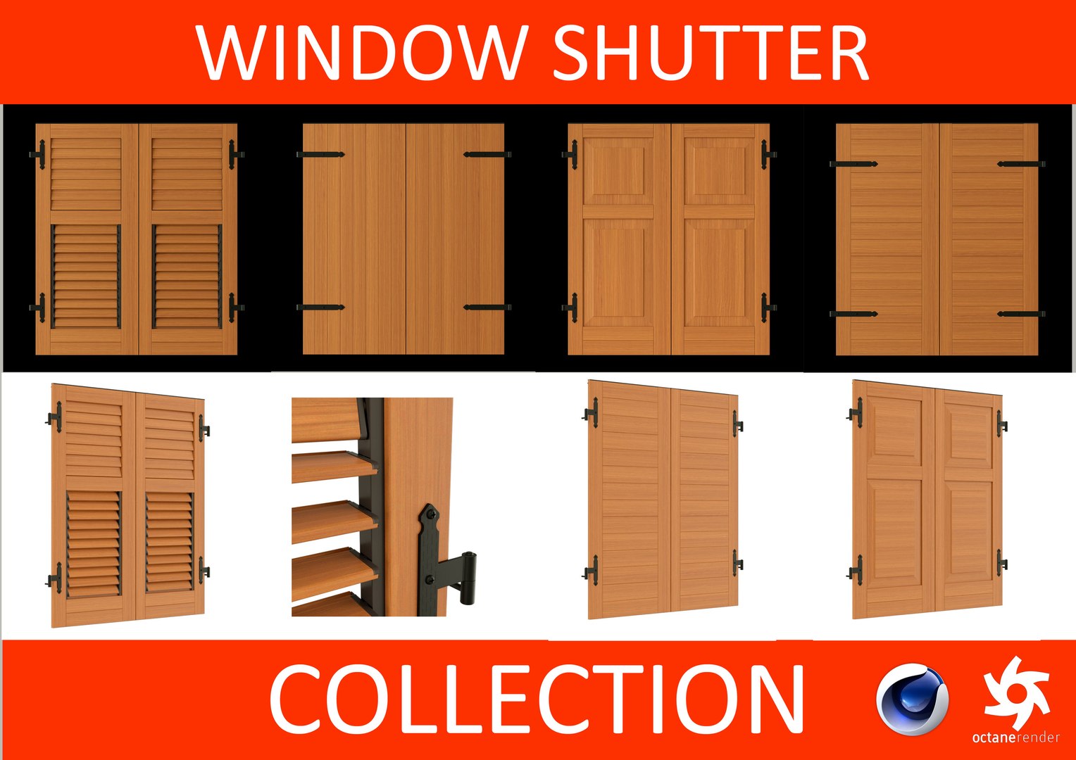 Window Shutters - 3d 3ds