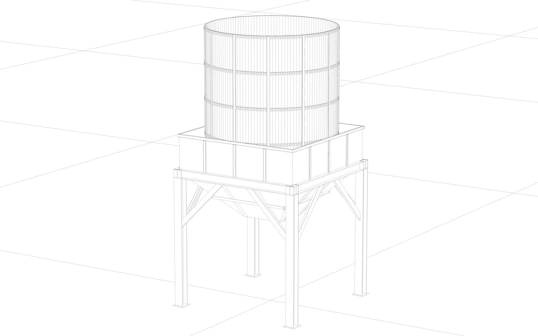 3D Cylindrical Hopper Model - TurboSquid 2087687