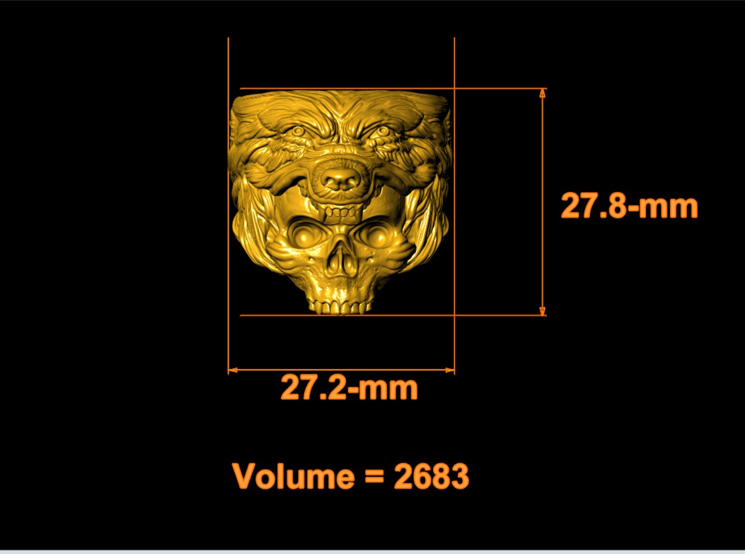 Wolf skull ring 3D-print model 3D - TurboSquid 2087716