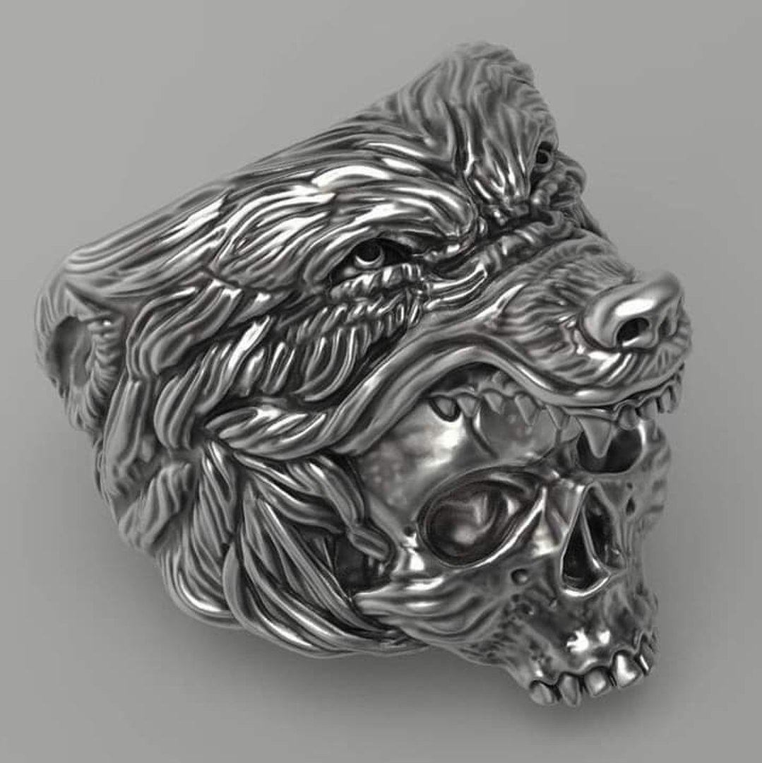 Wolf skull ring 3D-print model 3D - TurboSquid 2087716