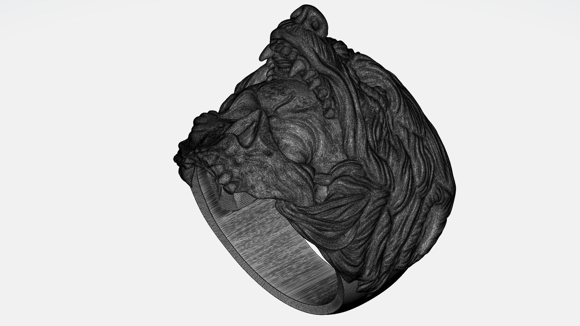 Wolf skull ring 3D-print model 3D - TurboSquid 2087716