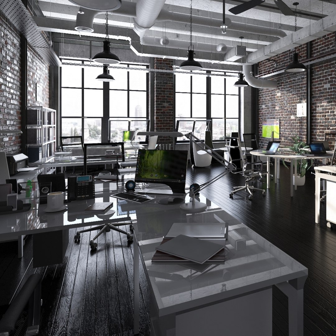 Loft Office Interior 3 3D Model - TurboSquid 2014138