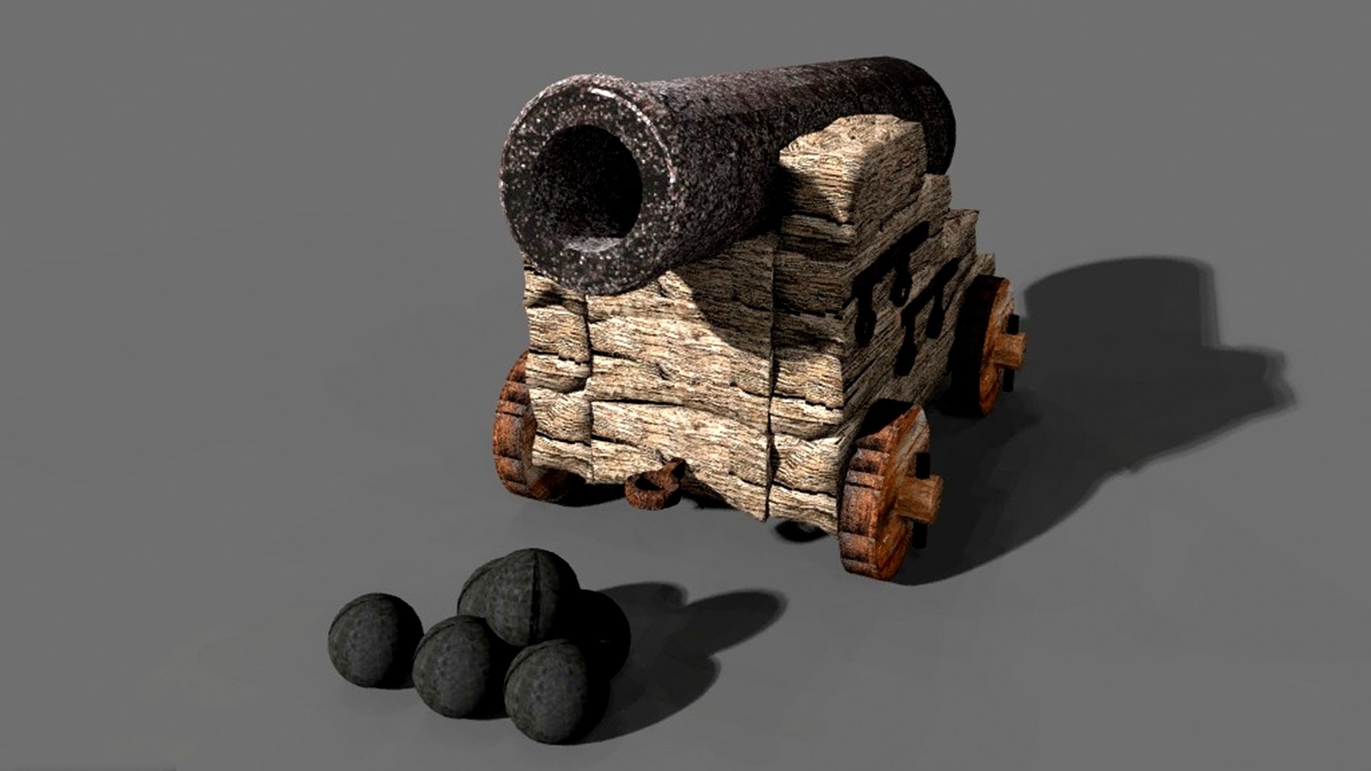 Ancient Old Cannon Printable Model - TurboSquid 2148645