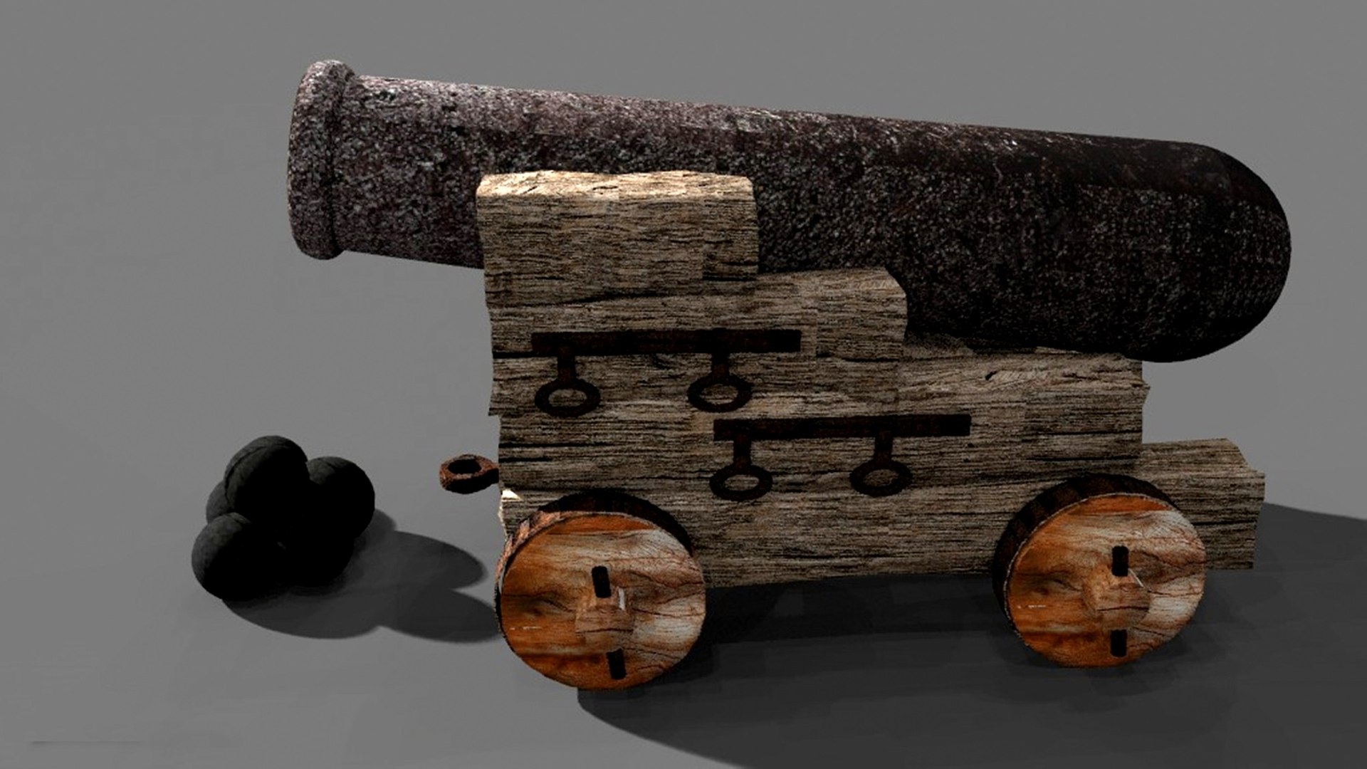 Ancient Old Cannon Printable Model - TurboSquid 2148645