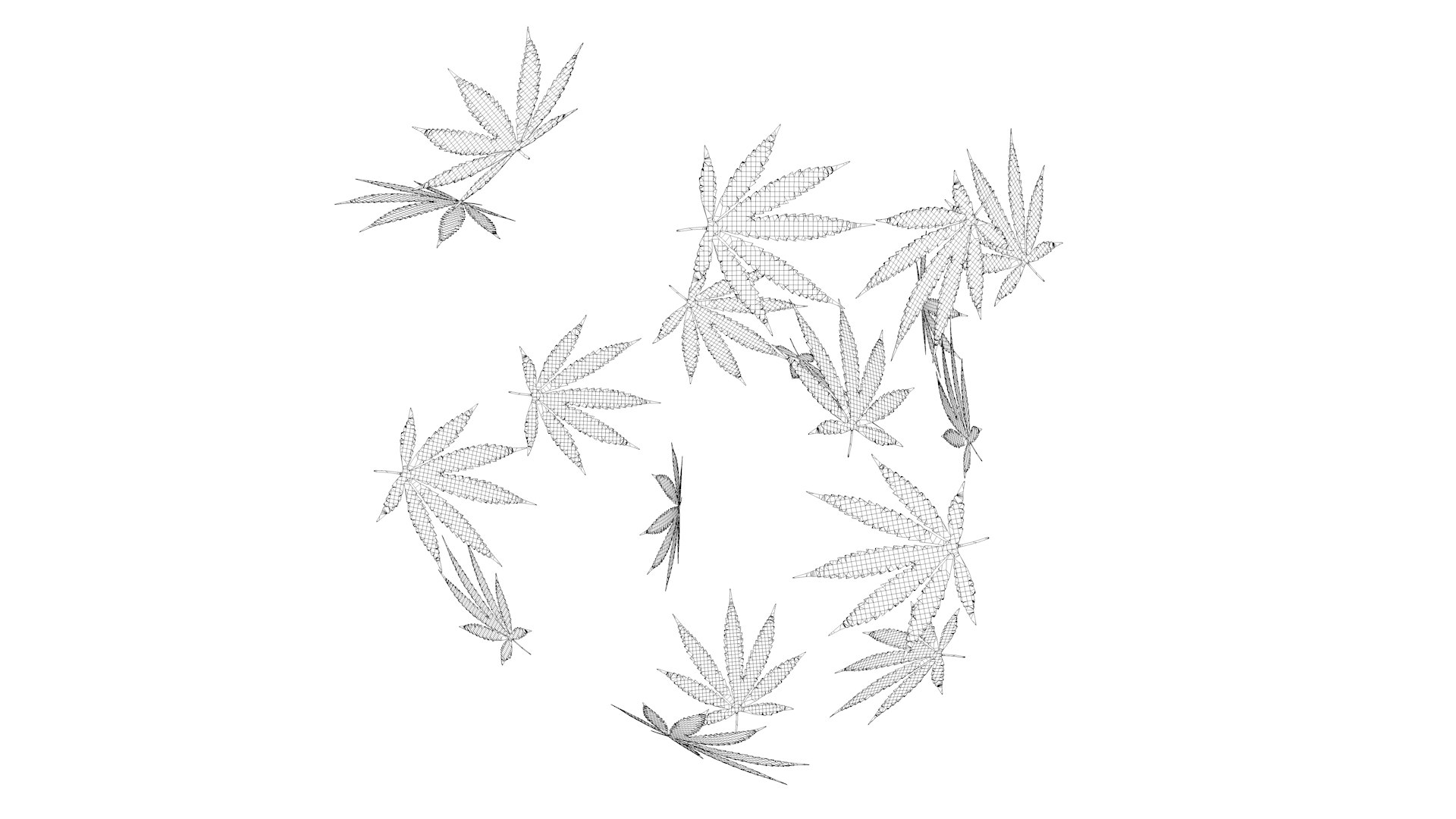 3D Weed Cannabis Leaves Falling - TurboSquid 2011397