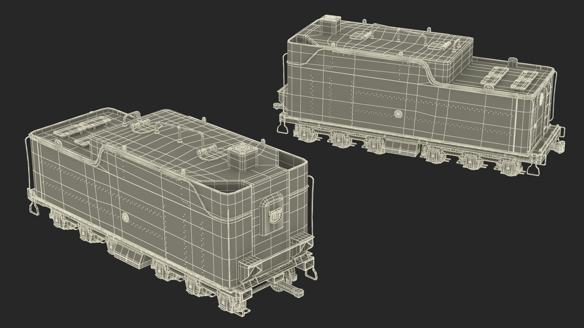 3D Steam Locomotive Tender - TurboSquid 2208845