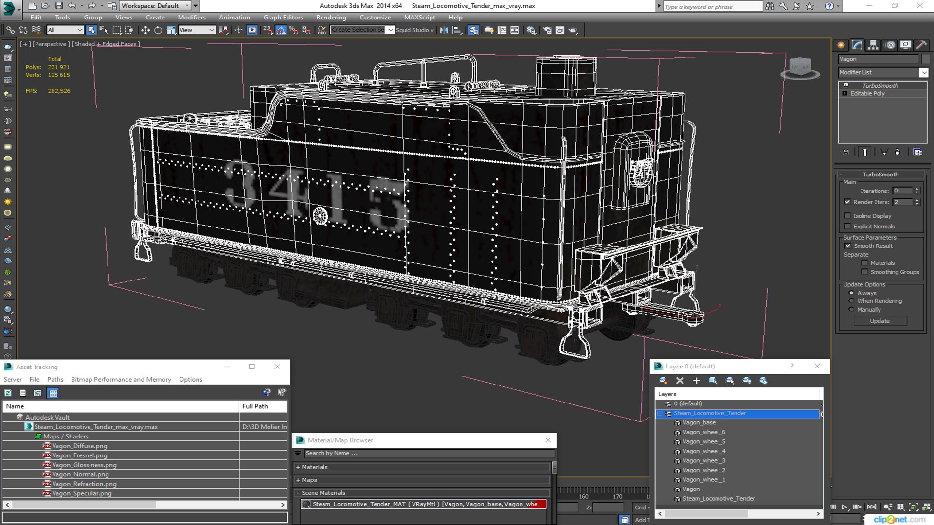 3D Steam Locomotive Tender - TurboSquid 2208845