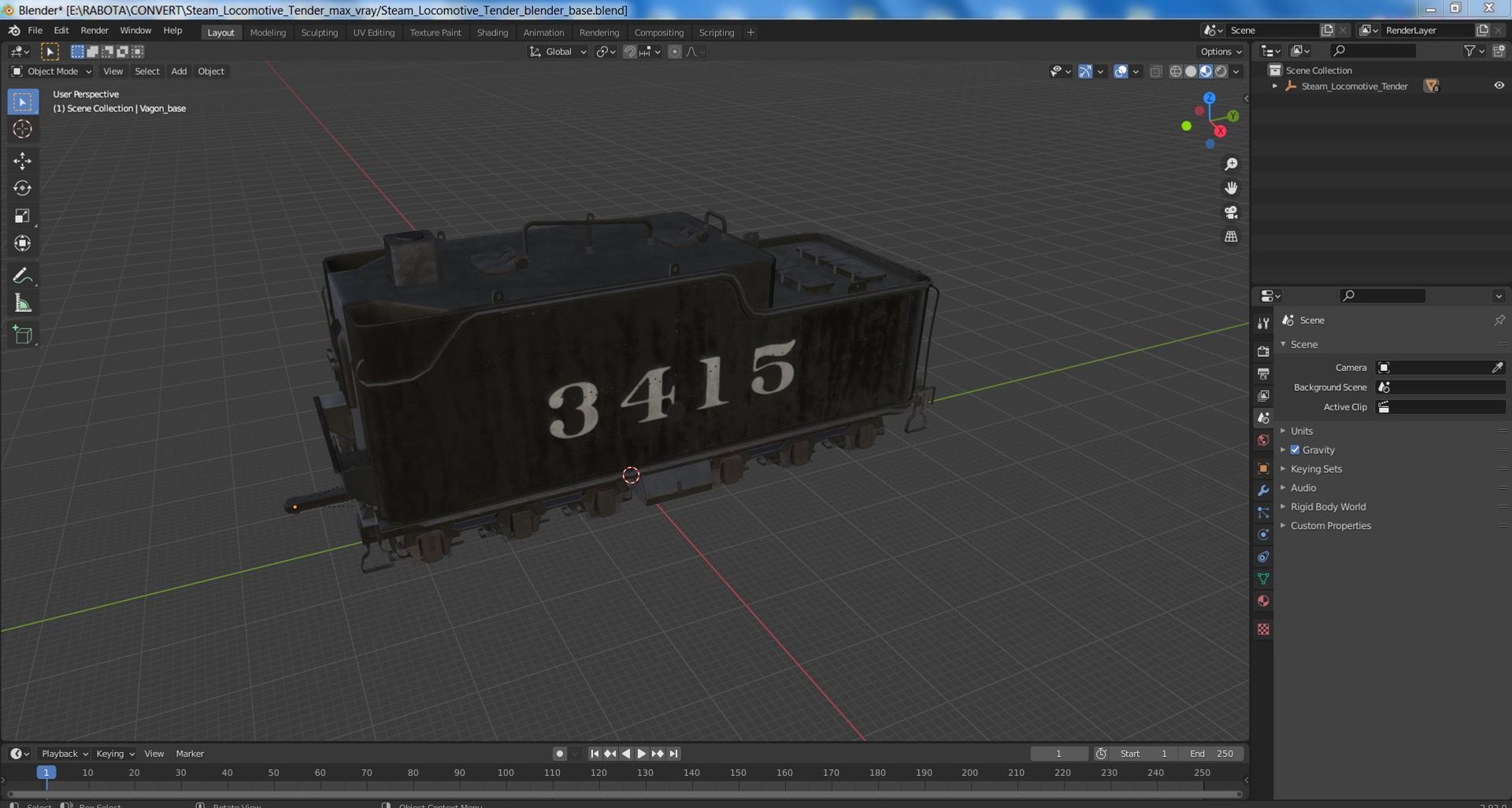 3D Steam Locomotive Tender - TurboSquid 2208845