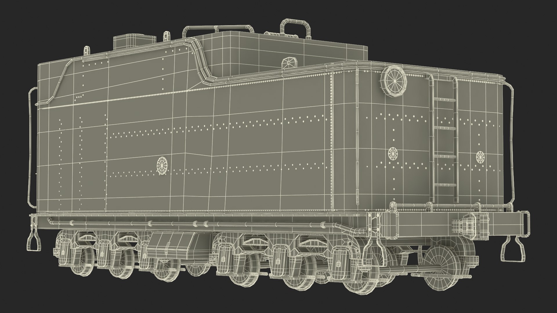 3D Steam Locomotive Tender - TurboSquid 2208845