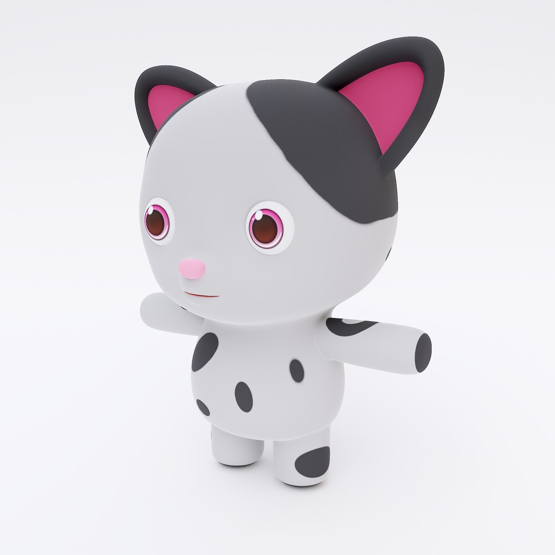 Cat cartoon character model - TurboSquid 1996901