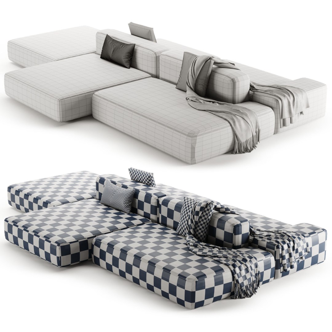 3D Stone Modular Sofa by Tamamm - TurboSquid 2107786