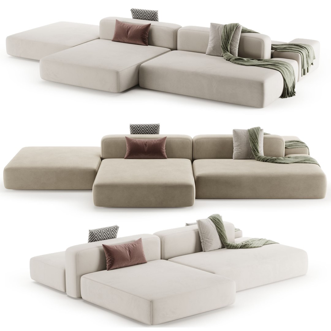 3D Stone Modular Sofa by Tamamm - TurboSquid 2107786