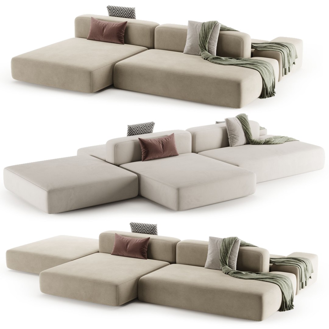 3D Stone Modular Sofa by Tamamm - TurboSquid 2107786