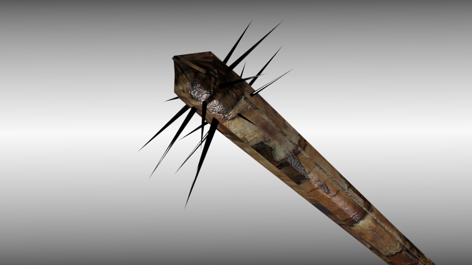 Wooden Club Mace 3ds