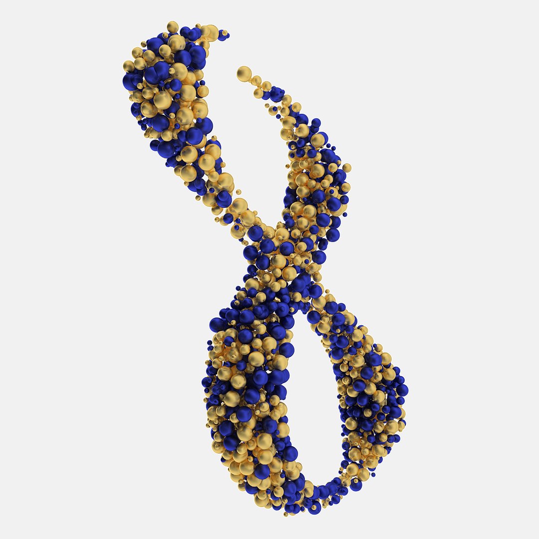 Calligraphic digit 8 number 3D model - TurboSquid 1396166
