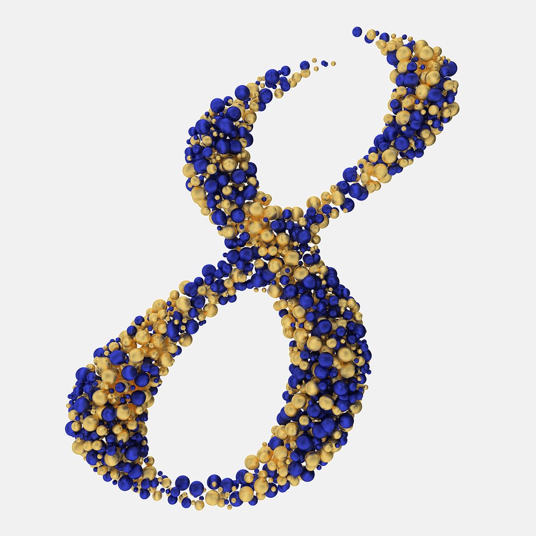 Calligraphic digit 8 number 3D model - TurboSquid 1396166
