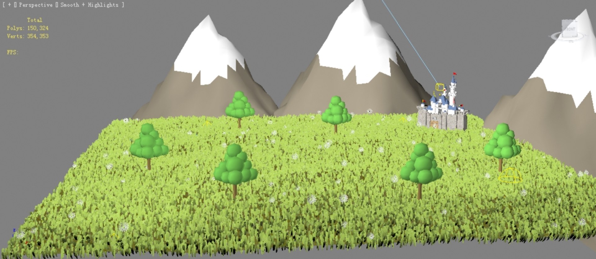 Meadow cartoon scene 3D - TurboSquid 1852017