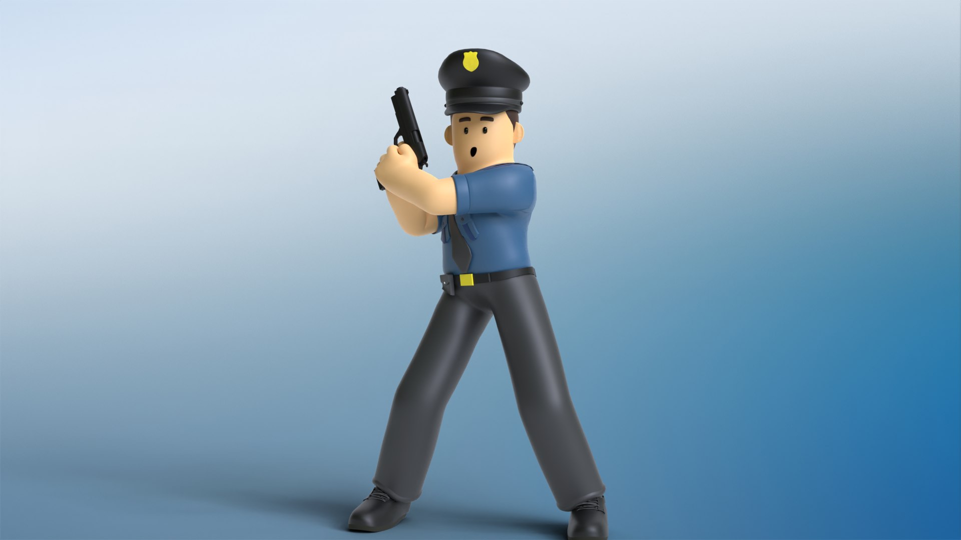 Minimal Cop Cartoon Character 3D model - TurboSquid 2088427