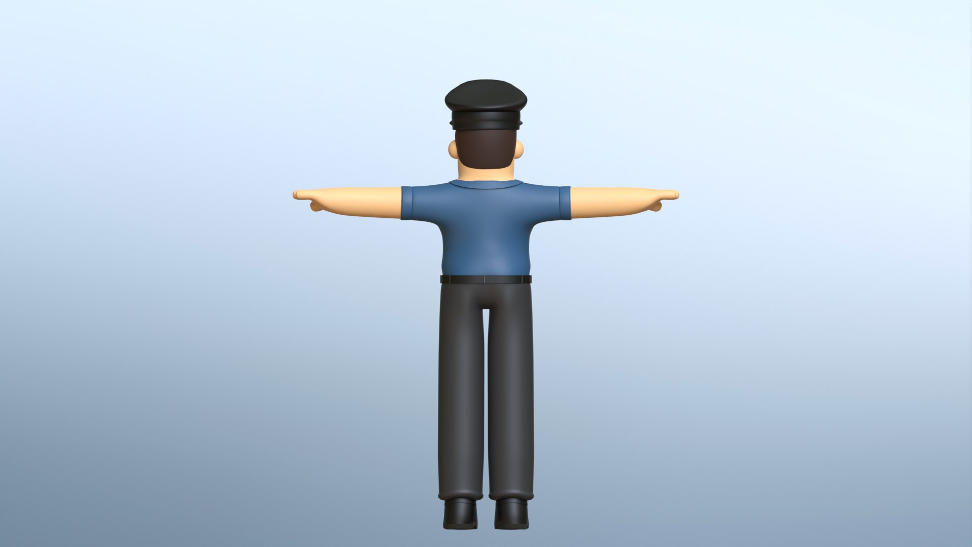 Minimal Cop Cartoon Character 3D Model - TurboSquid 2088427