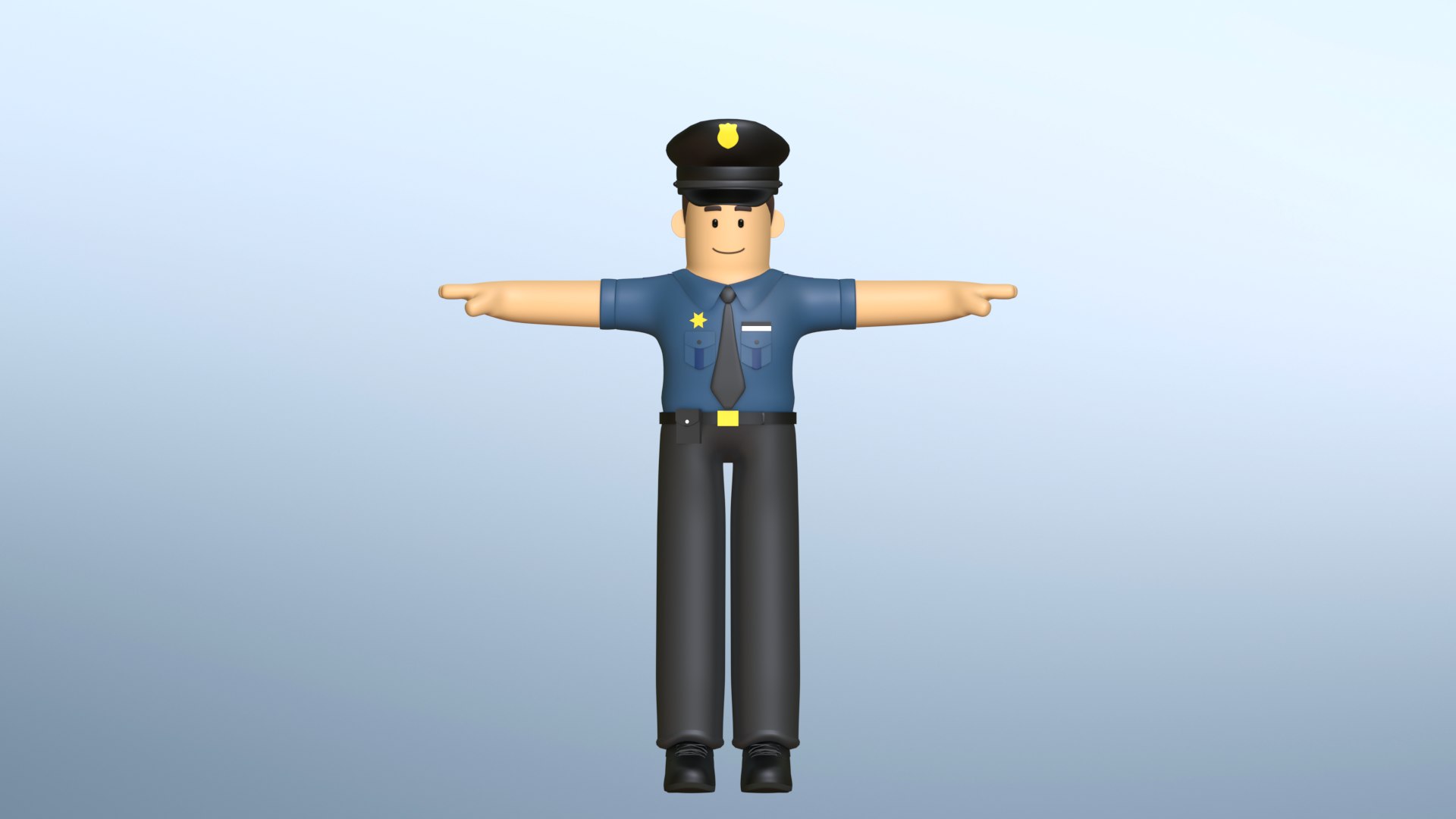 Minimal Cop Cartoon Character 3D Model - TurboSquid 2088427