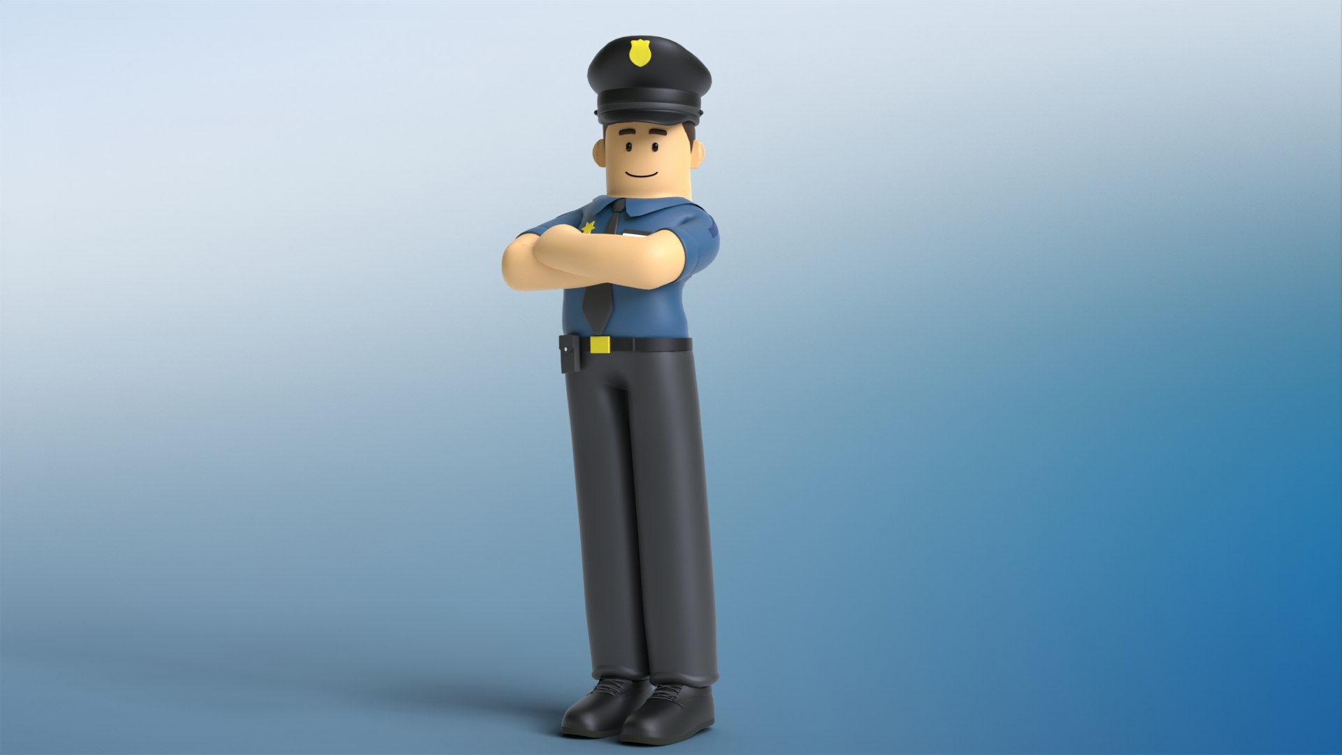 Minimal Cop Cartoon Character 3D Model - TurboSquid 2088427