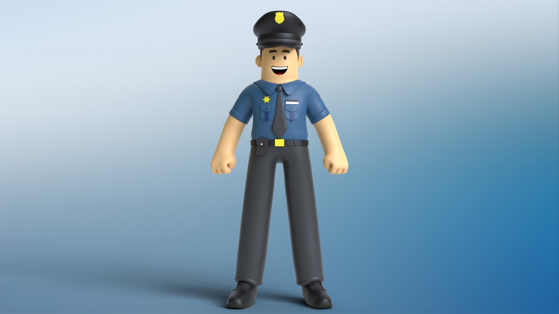 Minimal Cop Cartoon Character 3D model - TurboSquid 2088427