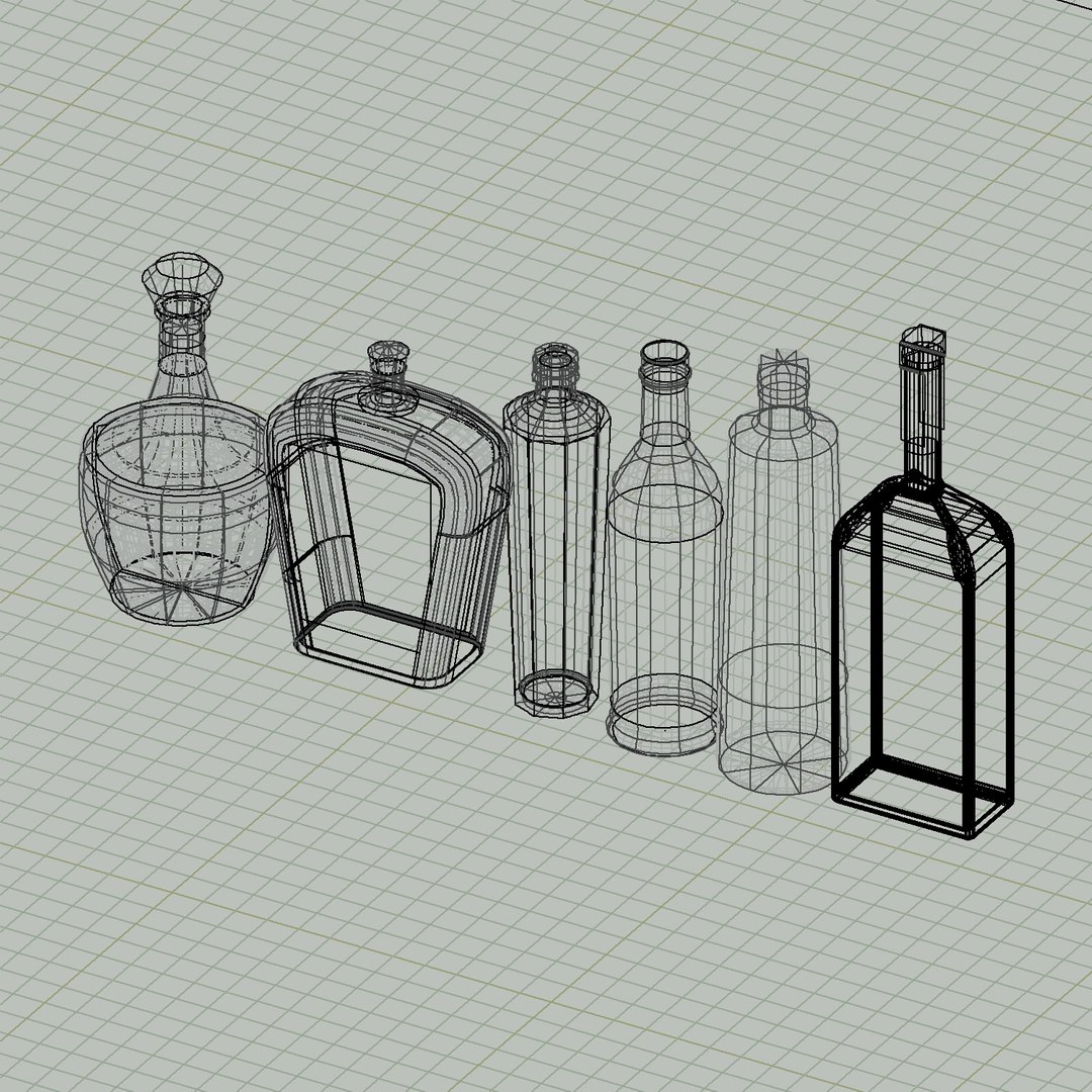 3d Model Alcohol Bottles
