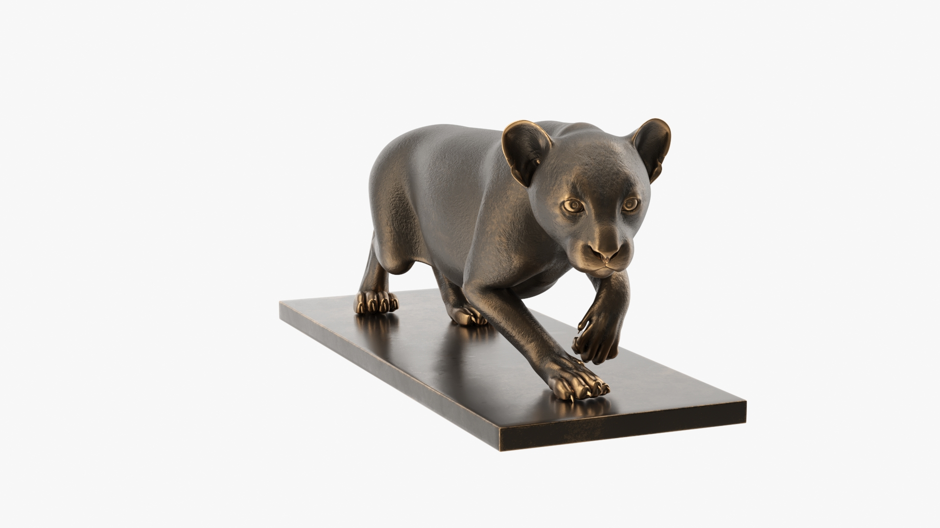 Black Panther Statue On Pedestal 3D Model - TurboSquid 2335536