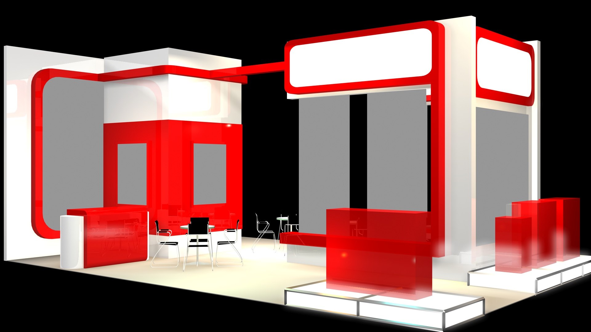 3D 3 Side Open Stand - TurboSquid 1991036