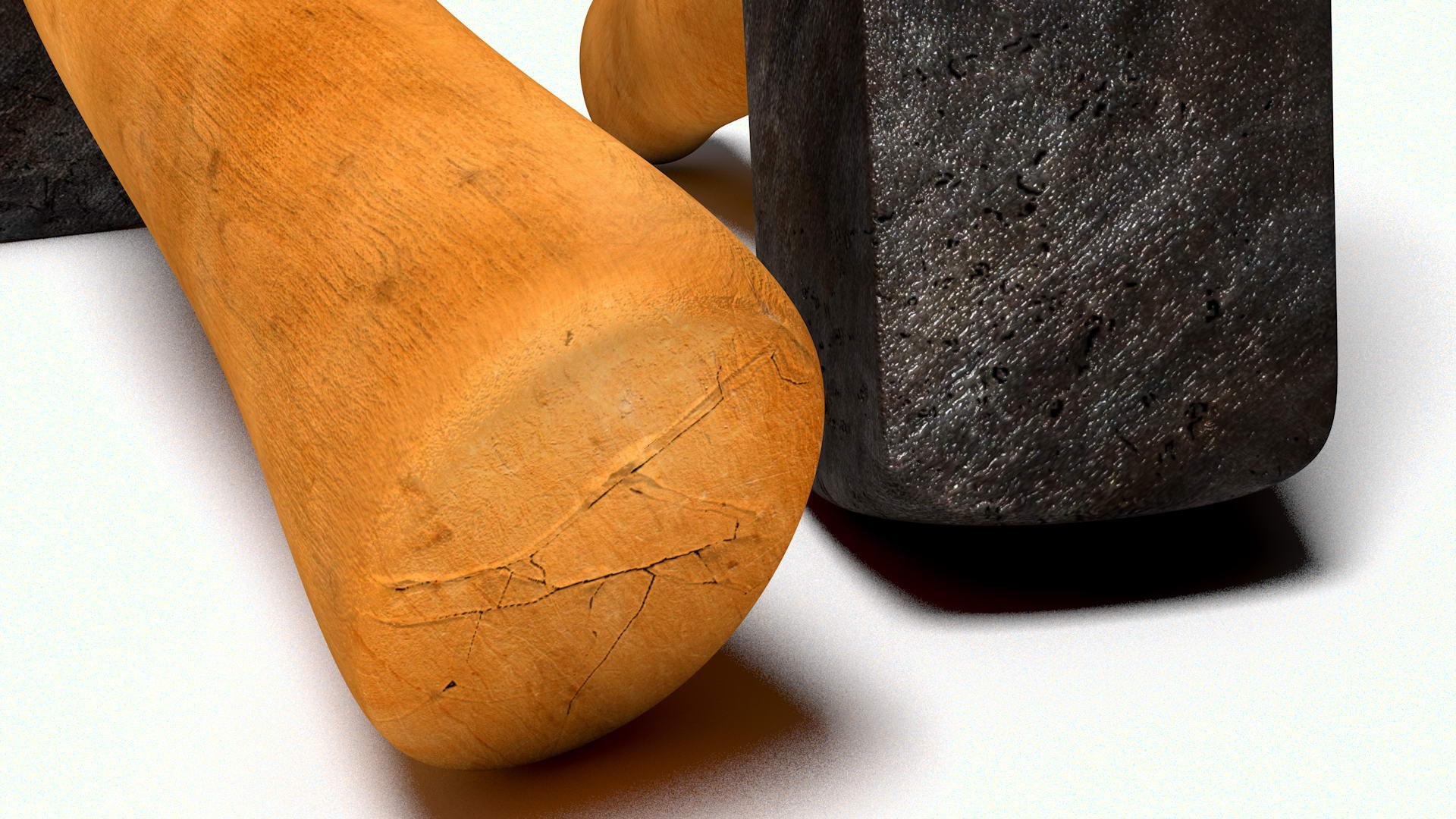 3d Worn Scratched Hammer