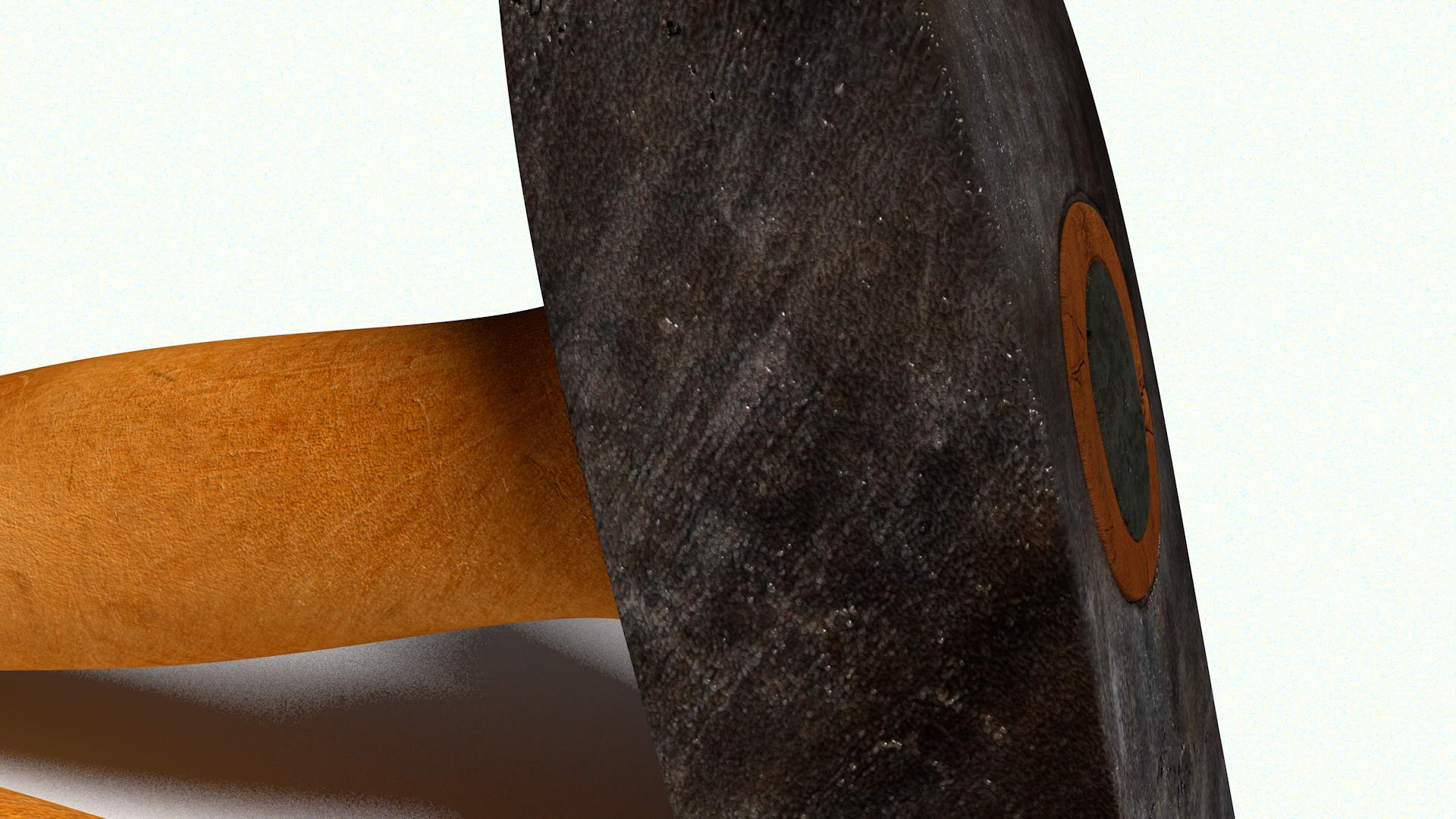 3d Worn Scratched Hammer