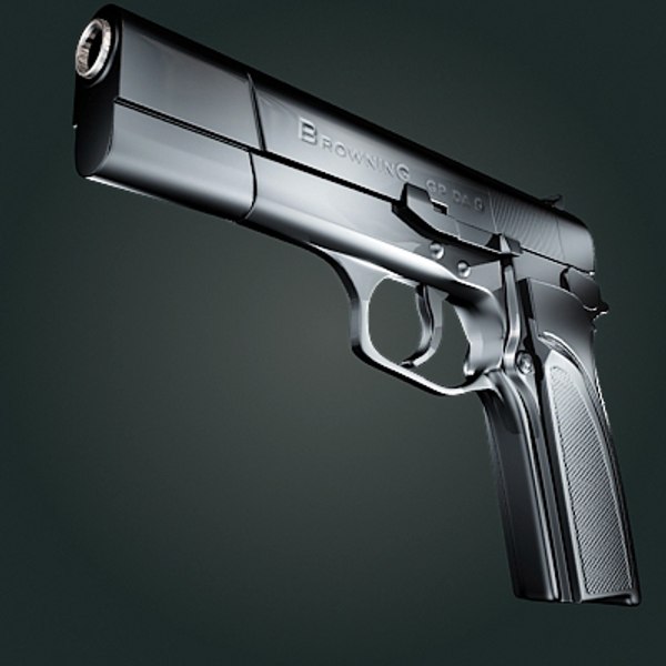 3d model browning revolver
