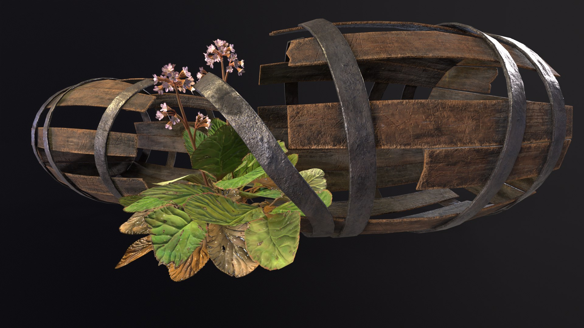 Broken Old Barrels model - TurboSquid 2175717