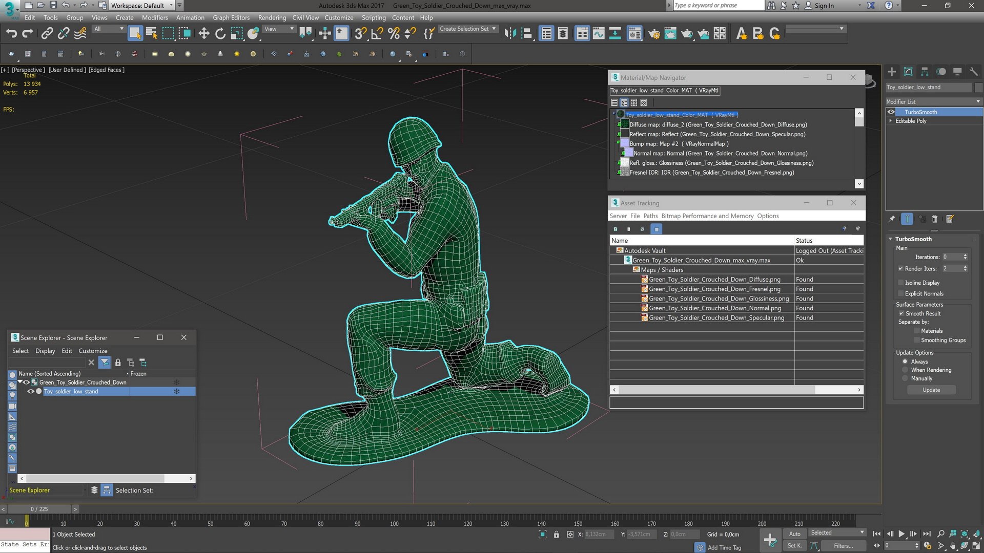 Green Toy Soldier Crouched Down 3D Model - TurboSquid 2186758