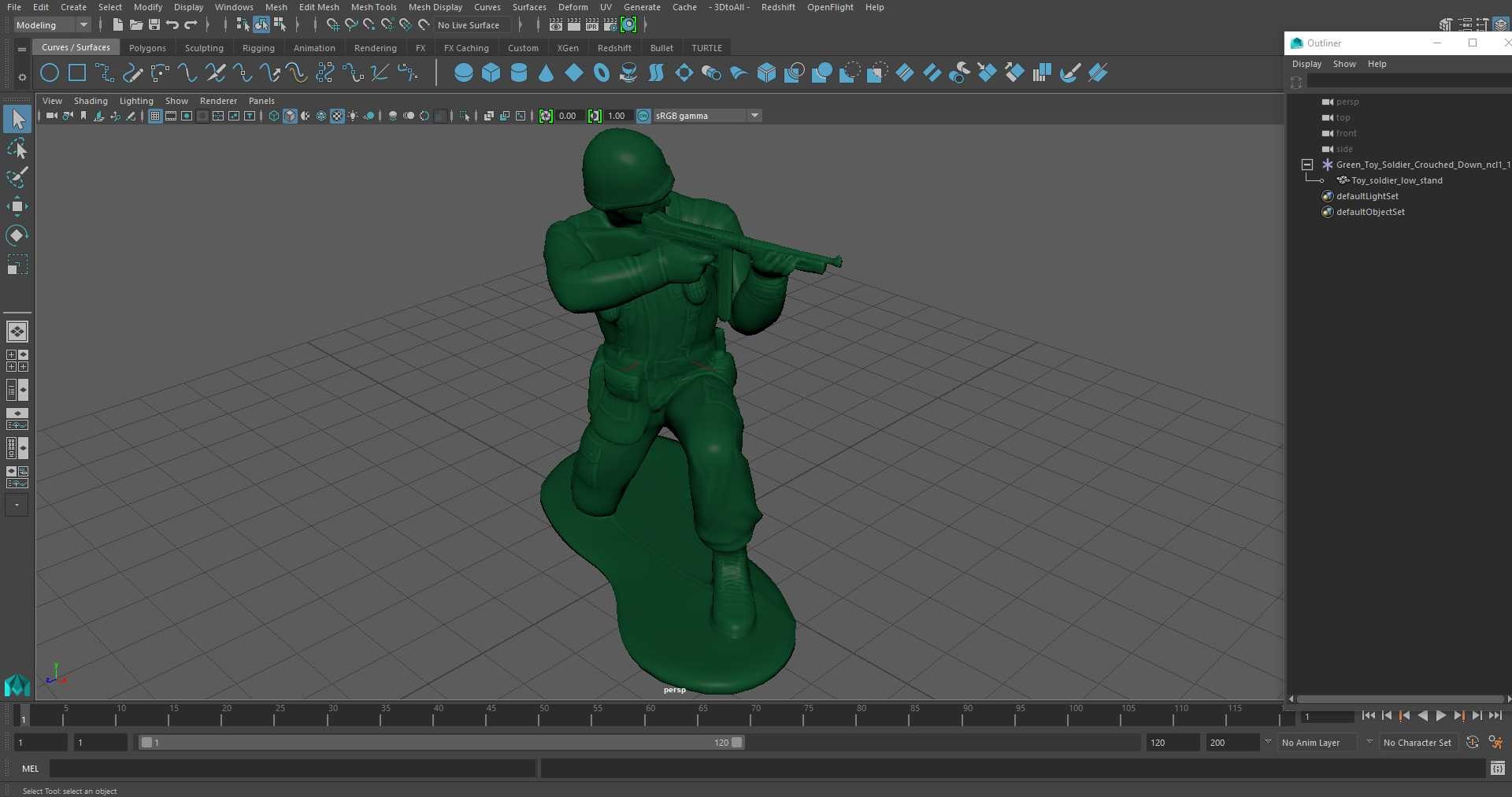 Green Toy Soldier Crouched Down 3D Model - TurboSquid 2186758