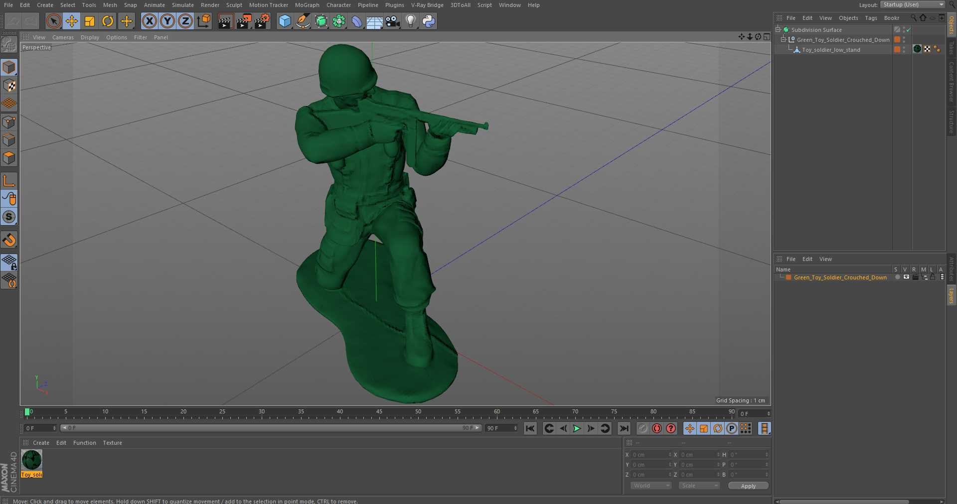 Green Toy Soldier Crouched Down 3D Model - TurboSquid 2186758