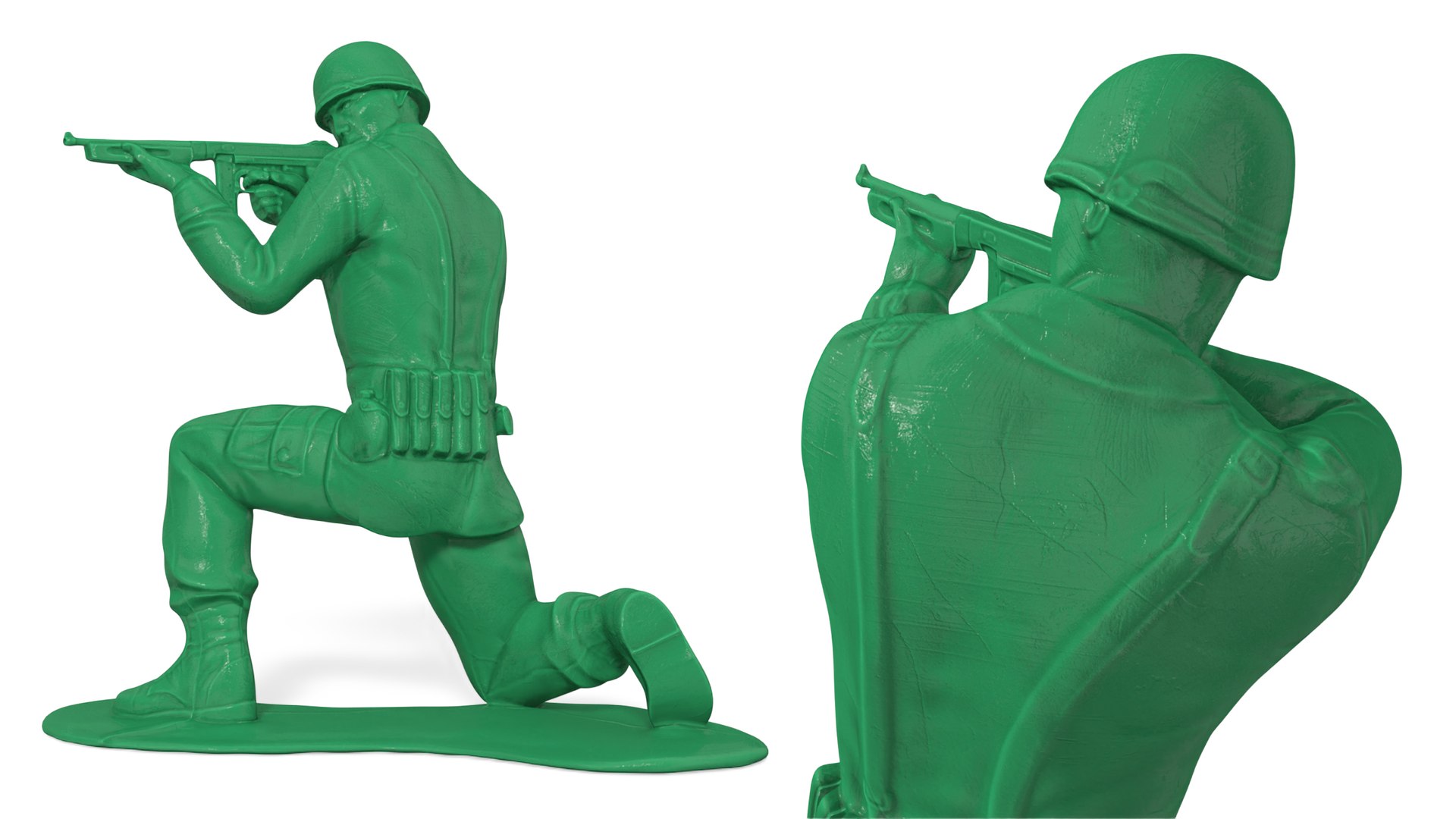 Green Toy Soldier Crouched Down 3D Model - TurboSquid 2186758