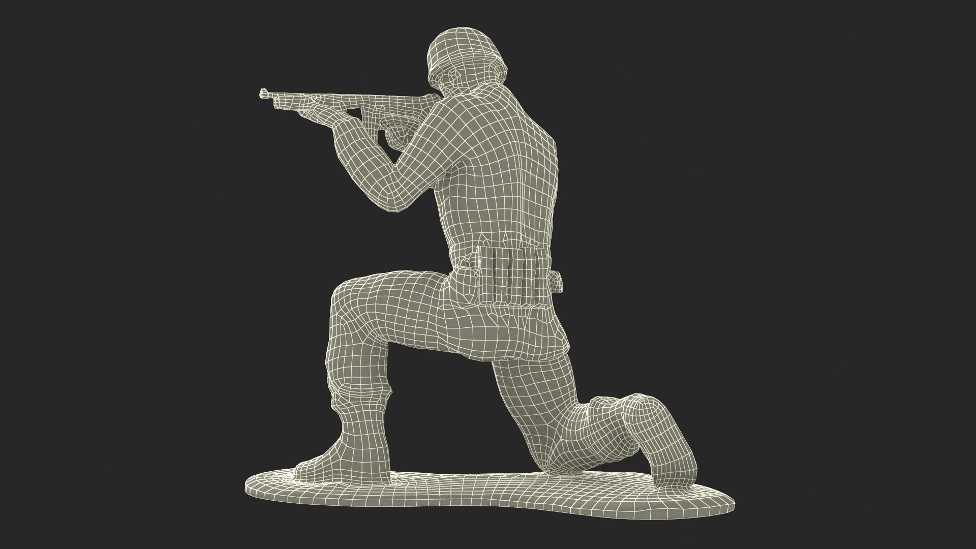 Green Toy Soldier Crouched Down 3D Model - TurboSquid 2186758