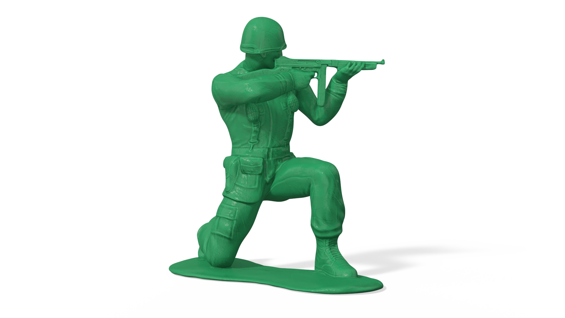 Green Toy Soldier Crouched Down 3D Model - TurboSquid 2186758